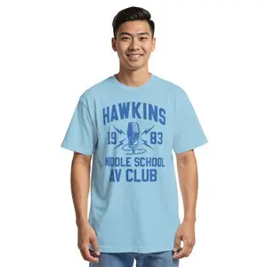 STRANGER THINGS Netflix Hawkins Av Club 1983 Short Sleeve Graphic T-shirt