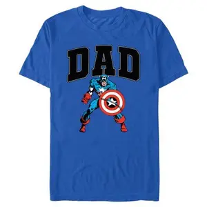 MARVEL Dad Is My Captain America Graphic T-shirt - Royal Blue