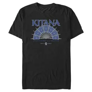 MORTAL KOMBAT II Kitana Steel Fan Everything Catchphrase Graphic T-shirt - Black