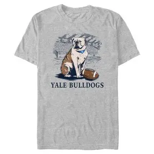 YALE UNIVERSITY Handsome Dan Football Short Sleeve Graphic T-shirt - Sport Grey