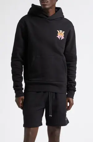 Amiri Ma Surf" Regular Fit Cotton Hoodie - Black