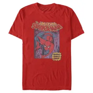 MARVEL: SPIDER-MAN Distressed Amazing Spider Short Sleeve Graphic T-shirt - Red