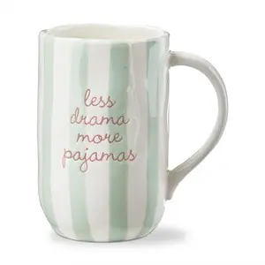 TAG Less Drama More Pajamas Earthenware Mug Multi 21 Oz 3.51x3.48x5.5 - Multicolored
