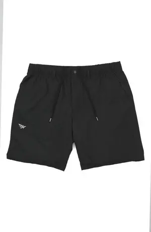PAPER PLANES Logo Reflective Track Shorts - Black