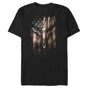 LOST GODS American Flag Eagle Graphic T-shirt - Black