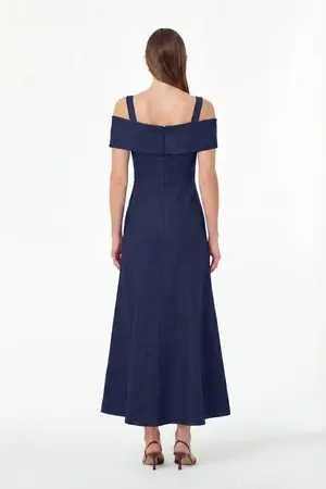 NICHOLAS Ivana Linen Dress - Midnight