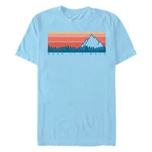 LOST GODS Keep It Simple Retro Graphic T-shirt - Light Blue