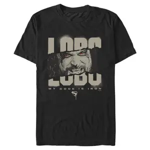 SUPERGIRL Lobo Portrait Short Sleeve Graphic T-shirt - Black