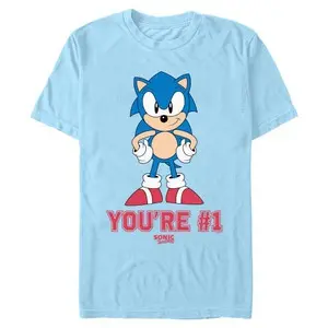 SONIC THE HEDGEHOG You're The Number One Graphic T-shirt - Light Blue