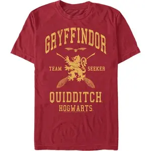 HARRY POTTER Gryffindor Quidditch Gold Team Seeker Graphic T-shirt - Cardinal