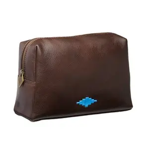 PAMPEANO Pampeano Afeite Washbag In Canvas And Leather Brown/blue