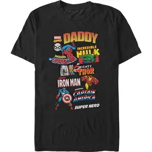 MARVEL My Daddy Is My Superhero Short Sleeve Graphic T-shirt - Black