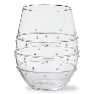 TAG Jensen Stemless Wine Glass Borosilicate Glass 20 Oz 3.7x3.7x4.72 - Clear