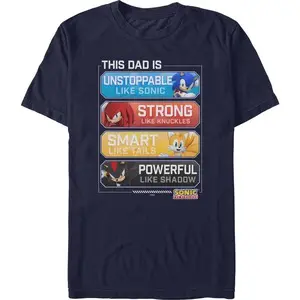 SONIC THE HEDGEHOG This Dad Is Quote Short Sleeve Graphic T-shirt - Navy Blue