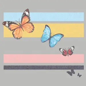 LOST GODS Distressed Butterfly Flag Graphic T-shirt