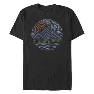 LOST GODS Outdoor Lines Waves Graphic T-shirt - Black