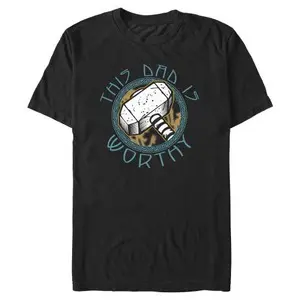 MARVEL This Dad Is Worthy Graphic T-shirt - Black