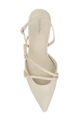 Calvin Klein Tarlie Pointed Toe Slingback Pump - Ivory