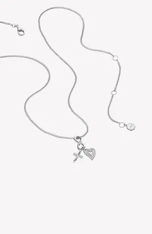 RIZEN JEWELRY Faith, Hope, And Love Pendant Necklace - Sterling Silver