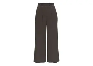 LASCANA Wide Leg Linen Blend Pants - Olive