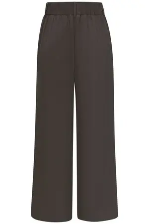 LASCANA Wide Leg Linen Blend Pants - Olive