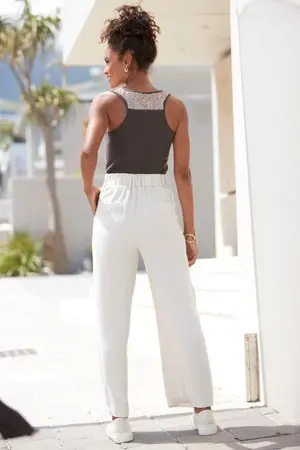 LASCANA Wide Leg Linen Pants