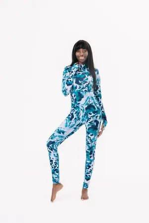 Tutublue Full-body Swimsuit Upf 50 - Ocean Blue Leopard