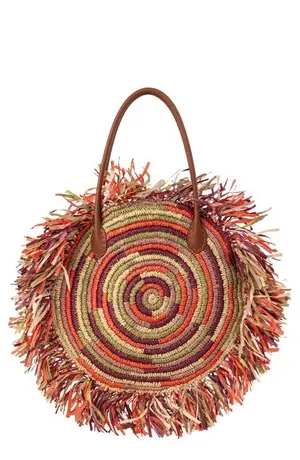 Sam Edelman Lily Fringe Circular Tote - Rust