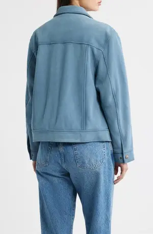 THE FRYE COMPANY Cow Split Leather Jacket - Blue