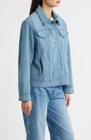 THE FRYE COMPANY Cow Split Leather Jacket - Blue
