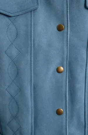 THE FRYE COMPANY Cow Split Leather Jacket - Blue