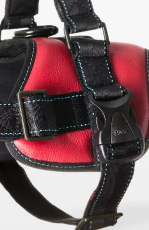 MASKY Signature Leather Dog Harness - Red
