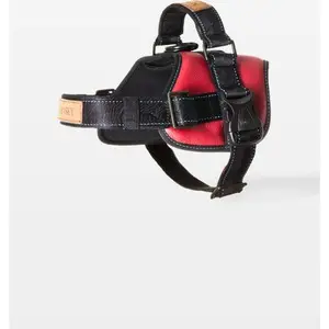 MASKY Signature Leather Dog Harness - Red