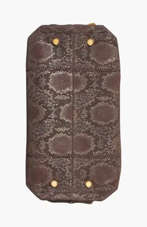 Donna Karan New York Cashmere Python Suede Crossbody Bag - Brown Multi