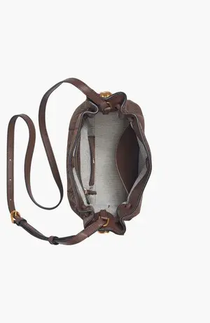 Donna Karan New York Cashmere Python Suede Crossbody Bag - Brown Multi
