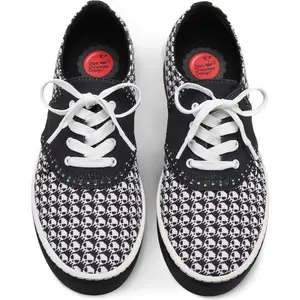 Hot Chocolate Design Bone & Chic Printed Lace-up Sneakers - Black