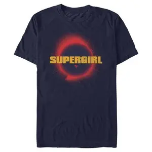 SUPERGIRL Official Sun Logo Graphic T-shirt - Navy Blue