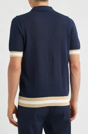 CHE Quinn Open Knit Polo Sweater
