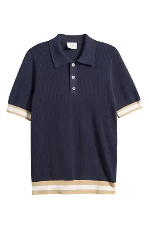CHE Quinn Open Knit Polo Sweater
