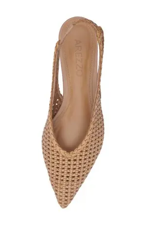 AREZZO Eva Pointed Toe Slingback Flat - True Sand