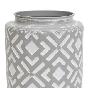 FORESIDE HOME AND GARDEN Small Gray Metal Vase