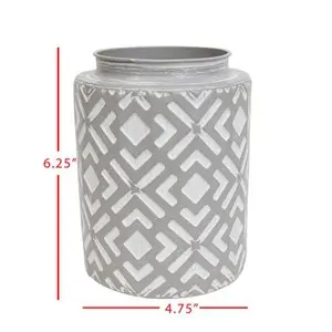 FORESIDE HOME AND GARDEN Small Gray Metal Vase