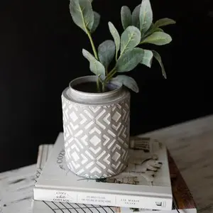 FORESIDE HOME AND GARDEN Small Gray Metal Vase