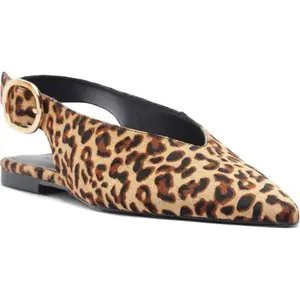 AREZZO Atlas Pointed Toe Slingback Flat Leopard