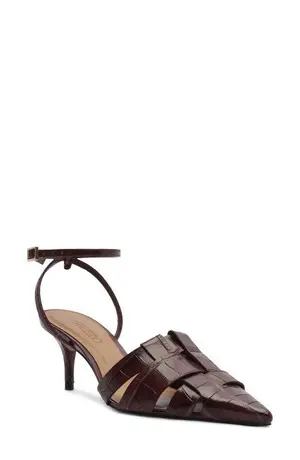 AREZZO Marissa Ankle Strap Pointed Toe Pump Fresh Ruby