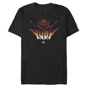 SUPERGIRL Lobo Skull Logo Short Sleeve Graphic T-shirt - Black