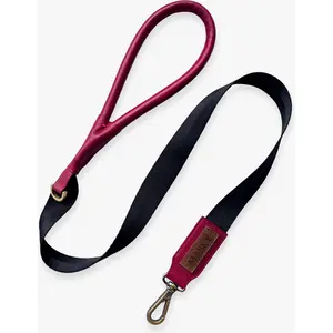 MASKY Masky Noir Leash With Leather Handle Red