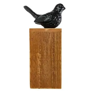 FORESIDE HOME AND GARDEN Bird Figure Cast Iron Wood & Mdf - Black