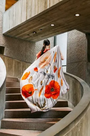 SILK&SOUL Poppy Scarf - Grey