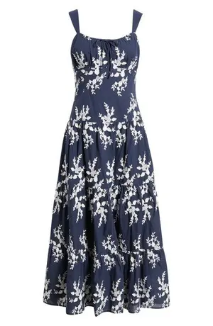 Moon River Embroidered Sleeveless Maxi Dress